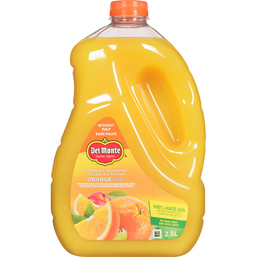 DEL MONTE, JUS ORANGE SANS PULPE, SOLEIL DU MATIN, 2.5L — Marché Nuvo
