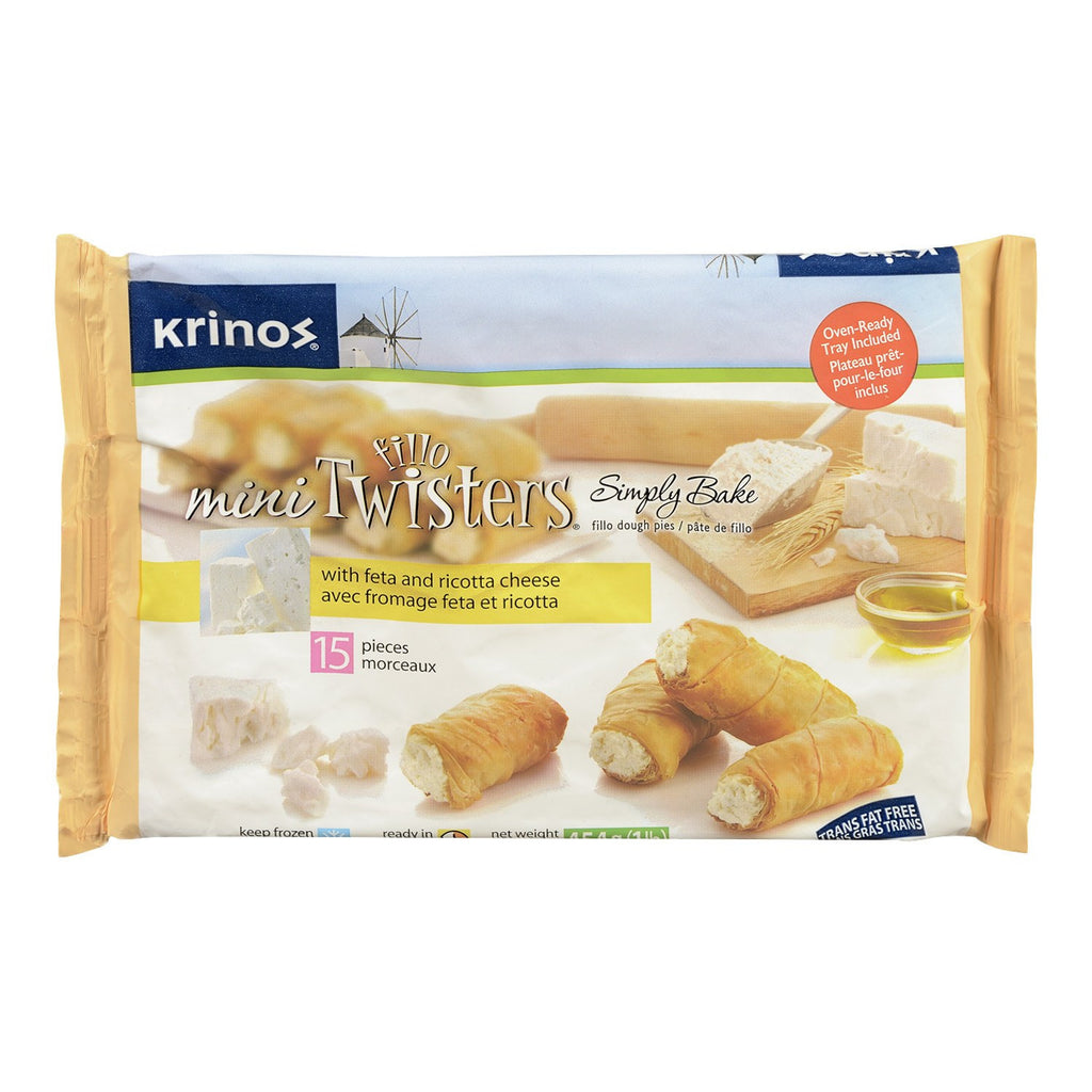 KRINOS MINI FILLO TWISTERS PATES FROMAGE FETA RICOTTA, 15S, 484 G ...