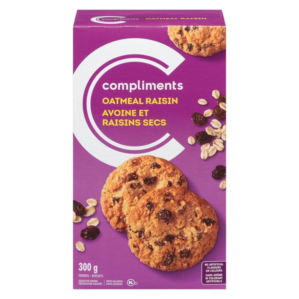 COMPLIMENTS, OATMEAL & RAISIN COOKIES, 300 G — Marché Nuvo