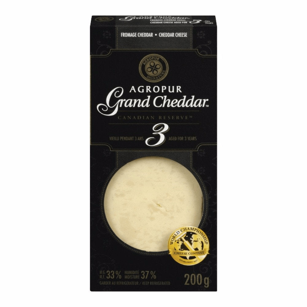 AGROPUR FROMAGE GRAND CHEDDAR, 3 ANS , 200 G— Marché Nuvo