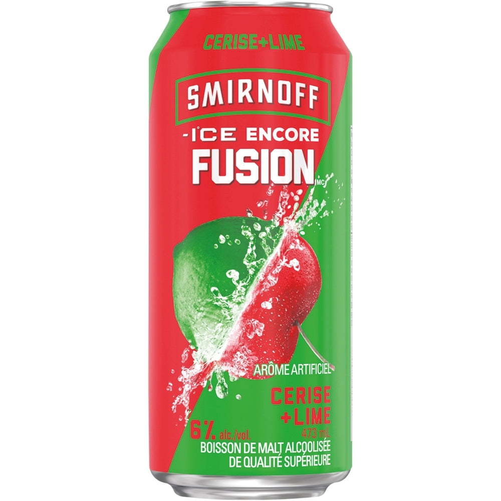 SMIRNOFF ICE, FUSION BOISSON ALCOOLISÉE PÉTILLANTE CERISE LIME 6%, 473 ...