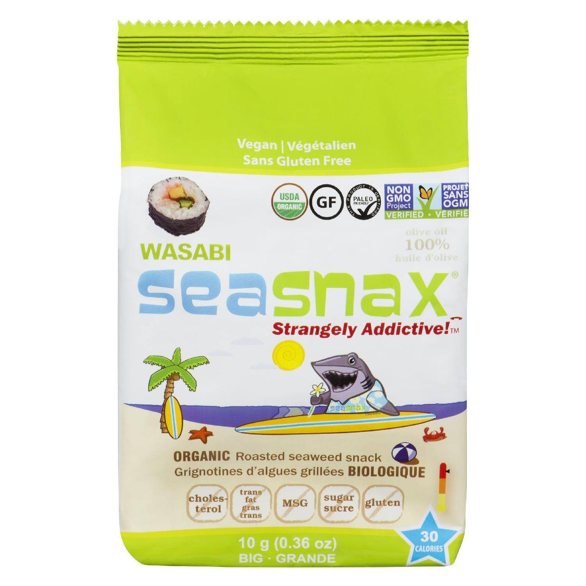 SEA SNAX ORGANIC WASABI GRILLED SEAWEED SNACKS, 5 G — Marché Nuvo