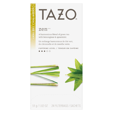 TAZO, ZEN THÉ VERT DE CITRONNELLE & DE MENTHE VERTE, 20 SACHETS— Marché ...